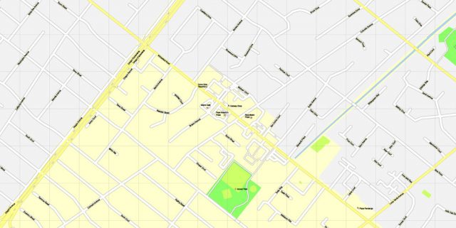 Mountain View, California, Printable Map, US, exact vector street G ...
