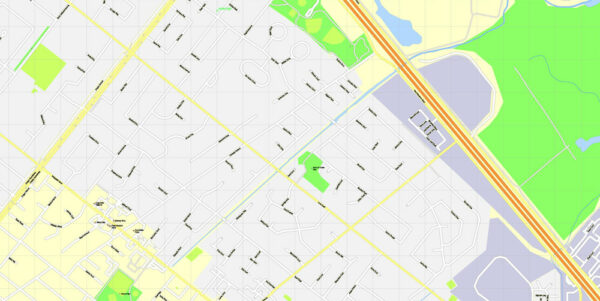 Mountain View, California, Printable Map, US, exact vector street G ...