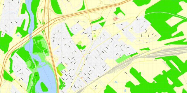 Quebec City, Canada, Printable Map, G-View Level 17 (100 meters scale ...