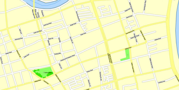 Shanghai, China, printable vector street G-view Level 17 (100 meters ...