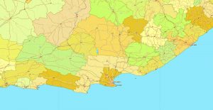 South Africa, printable vector map Adobe PDF editable 01 full vector ...