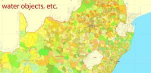 _South Africa, printable vector map Adobe Illustrator V.2 editable ...