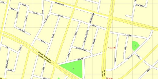 Tel Aviv Yafo, Israel, printable vector map Adobe PDF editable G-View ...