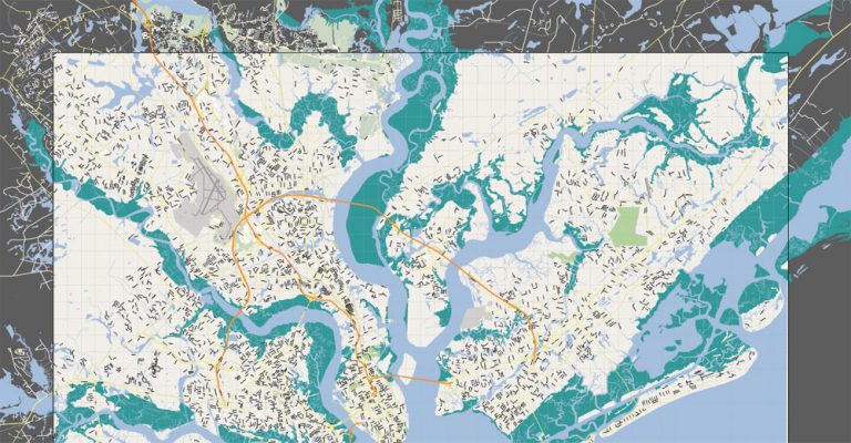 Charleston PDF Map South Carolina US exact detailed City Plan editable ...