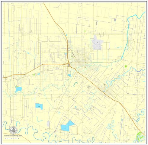 Editable Map Harlingen Texas US – Maps in Vector: Detailed Street Maps ...