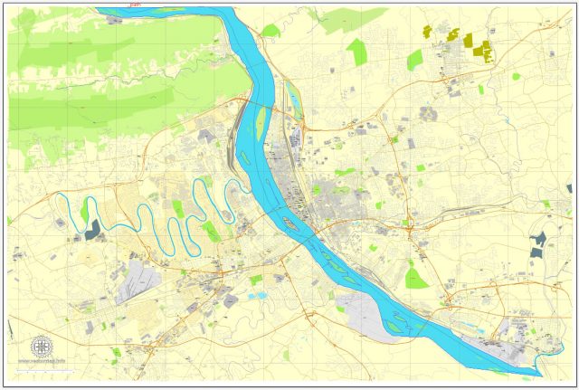 Harrisburg PDF map, Pennsylvania, US printable vector street City Plan ...