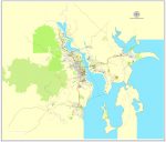 Map Hobart Tasmania printable vector street City Plan editable illustrator