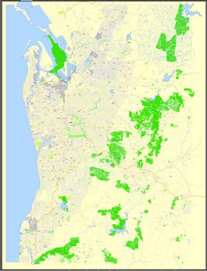 Adelaide, Australia in Adobe illustrator, printable vector street City ...