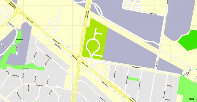 Albury + Wodonga, Australia, Printable exact street map, V11.11, fully ...