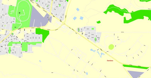 Albury + Wodonga, Australia, Printable exact street map, V11.11, fully ...