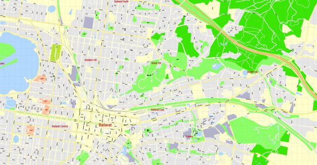 Ballarat Australia PDF Map exact vector City Plan fully editable Adobe ... Ballarat Australia PDF Map exact vector City Plan fully editable Adobe ...