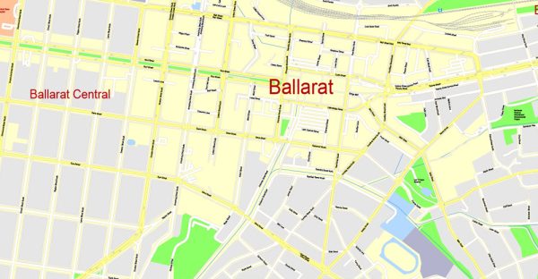 Ballarat PDF Map Australia exact vector City Plan fully editable Adobe ... Ballarat PDF Map Australia exact vector City Plan fully editable Adobe ...