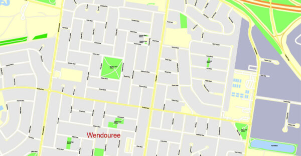 Ballarat Australia PDF Map exact vector City Plan fully editable Adobe ...