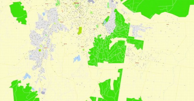 Bendigo PDF Map, Australia, Printable exact vector street map, V11.11 ...