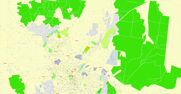 Bendigo PDF Map, Australia, Printable exact vector street map, V11.11 ...