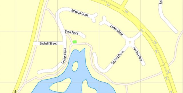 Canberra Printable Map, Australia, exact vector street map, V11.11 ...