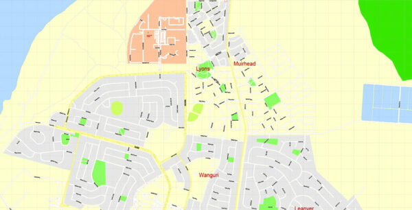 Map Darwin Australia Printable editable City Plan Adobe Illustrator vector