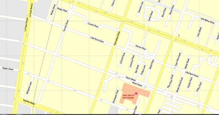 Geelong PDF Map, Australia, Printable exact vector street map, V17.11 ...