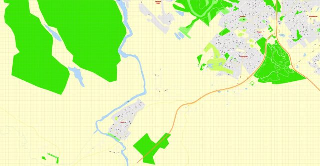 Launceston PDF Map, Tasmania, Australia, exact vector street map, V29 ...