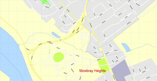 Launceston PDF Map, Tasmania, Australia, exact vector street map, V29 ...