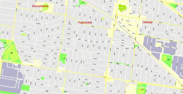 Melbourne Map Vector Printable Australia exact City Plan editable ...