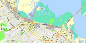 Menlo Park Vector Map Printable California exact 2000 m scale City Plan ...
