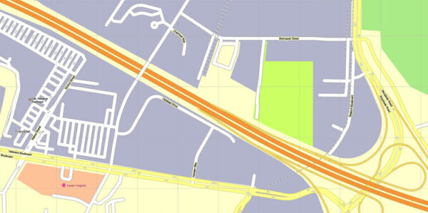 Menlo Park Map Vector California US exact Detailed City Plan Printable ...