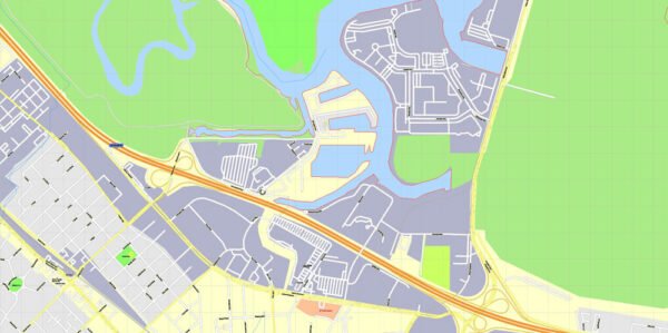 Menlo Park Map Vector California US exact Detailed City Plan Printable ...