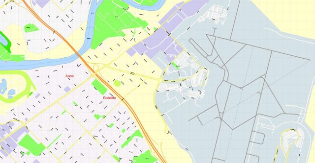 Printable Map Perth, Australia, exact vector City Plan map Adobe ...