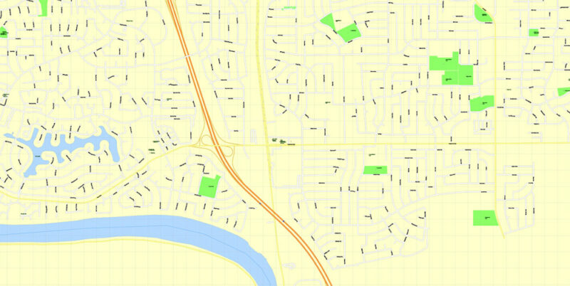 Sacramento Map Vector California exact detailed City Plan editable ...