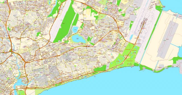 Singapore Printable Map 01 exact City Plan street map with buildings ...