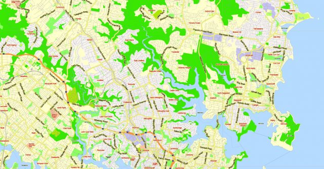 Sydney PDF Map Australia exact vector City Plan editable Adobe PDF 2000 ...
