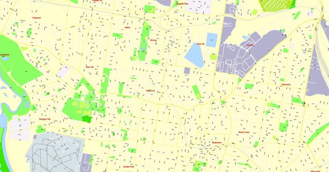 Sydney Vector Map Australia exact printable City Plan editable Adobe ...