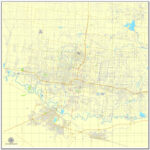 McAllen Texas US printable vector street map: City Plan full editable ...