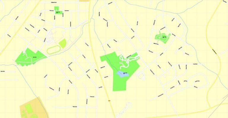 Duke University Printable Map, Durham, North Carolina, US, exact vector ...