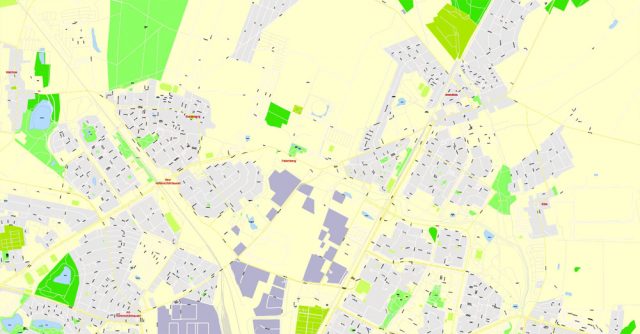 Berlin Map Vector Germany exact Printable City Plan 100 meters scale V ...