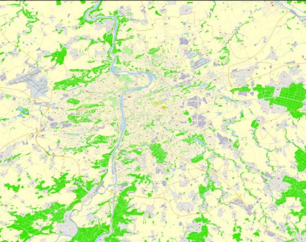 Prague Map Vector (Praha) metro area Printable Czech Republic exact ...