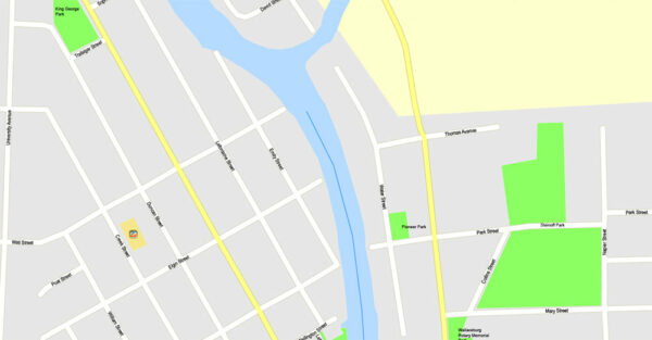 Wallaceburg + Chatham ON , Canada, Printable Map, G-View Level 17 (100 ...