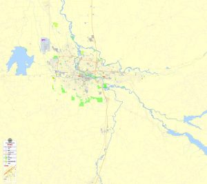 Eugene + Springfield Printable Map, Oregon US, exact vector street G ...