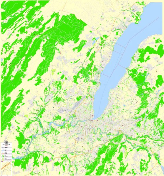 Geneva Genève Switzerland PDF Vector Map Accurate High Detailed City ...