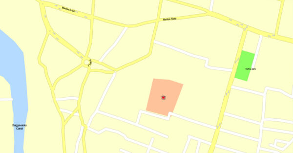 Kadapa Printable Map, India, exact vector street G-View Plan City Level ...