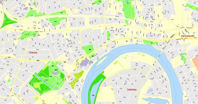 London Map Greater UK Printable Vector exact City Plan 100 m scale in 2 ...