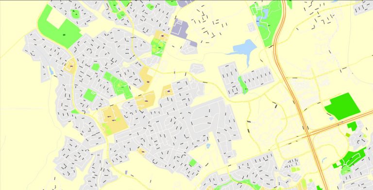 Austin Texas US PDF Map exact vector Street Map City Plan 100 meters ...