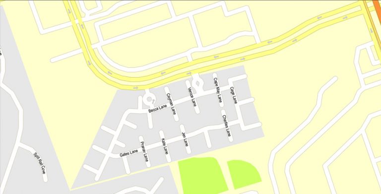 Austin Texas US PDF Map exact vector Street Map City Plan 100 meters ...