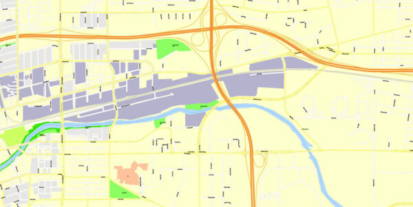 Reno PDF Map Nevada US exact vector City Plan 100 meters scale full ...