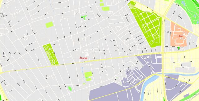 Aarhus Denmark Printable Vector Map G-View level 17 (100 m scale ...