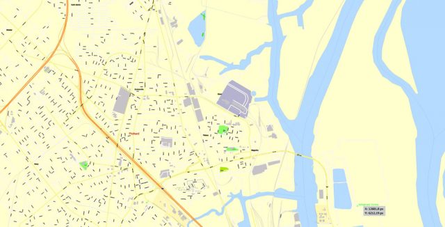 Mobile PDF Map, Alabama, US, exact vector Map street G-View City Plan ...