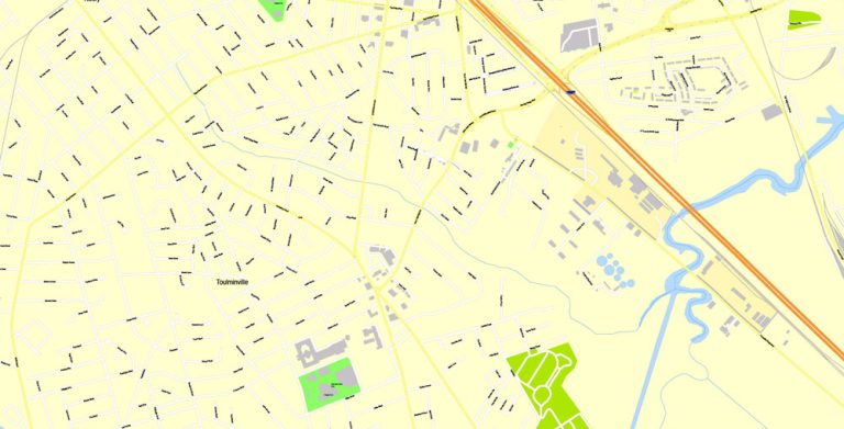 Mobile Printable Map, Alabama, US, exact vector Map street G-View City ...