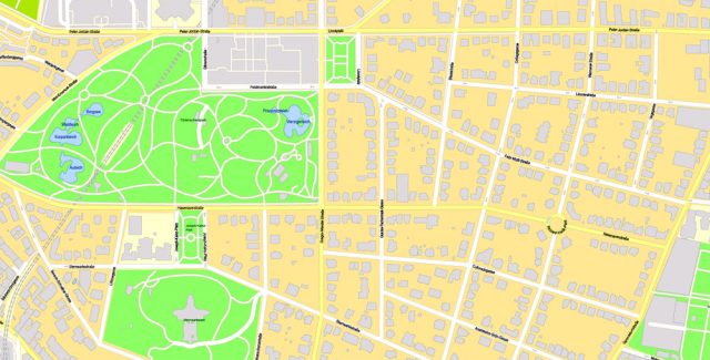 Printable PDF Vector Map Vienna Austria City Plan map with buildings