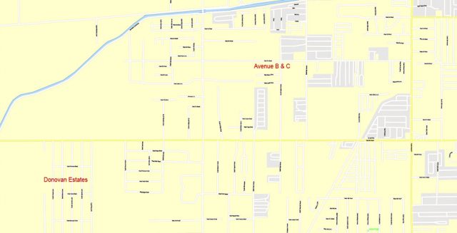 Yuma Printable Map, Arizona, US, exact vector Map street G-View City ...